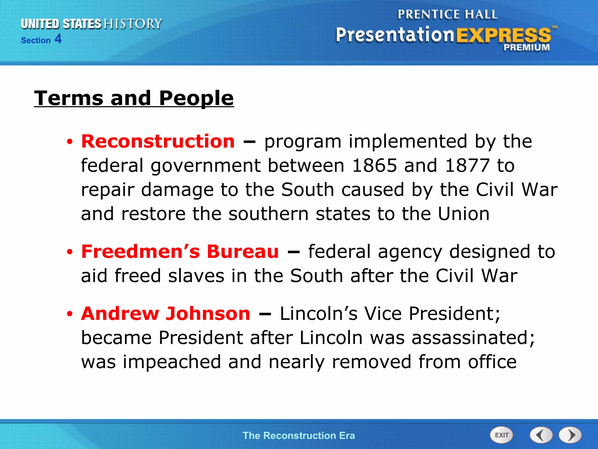 US History Week 1: Reconstruction | PPT