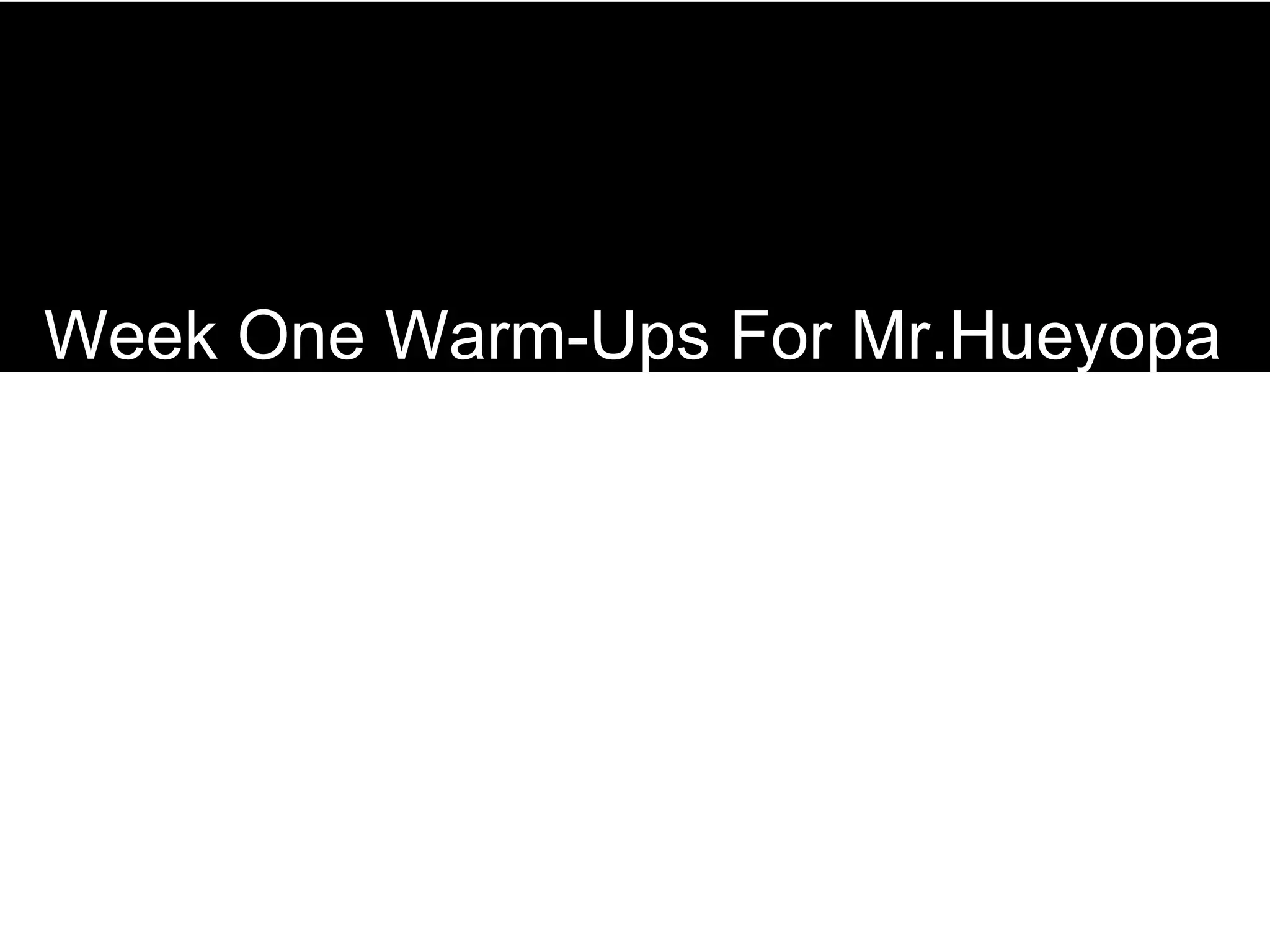 Week One Warm-Ups-Biology | PPT