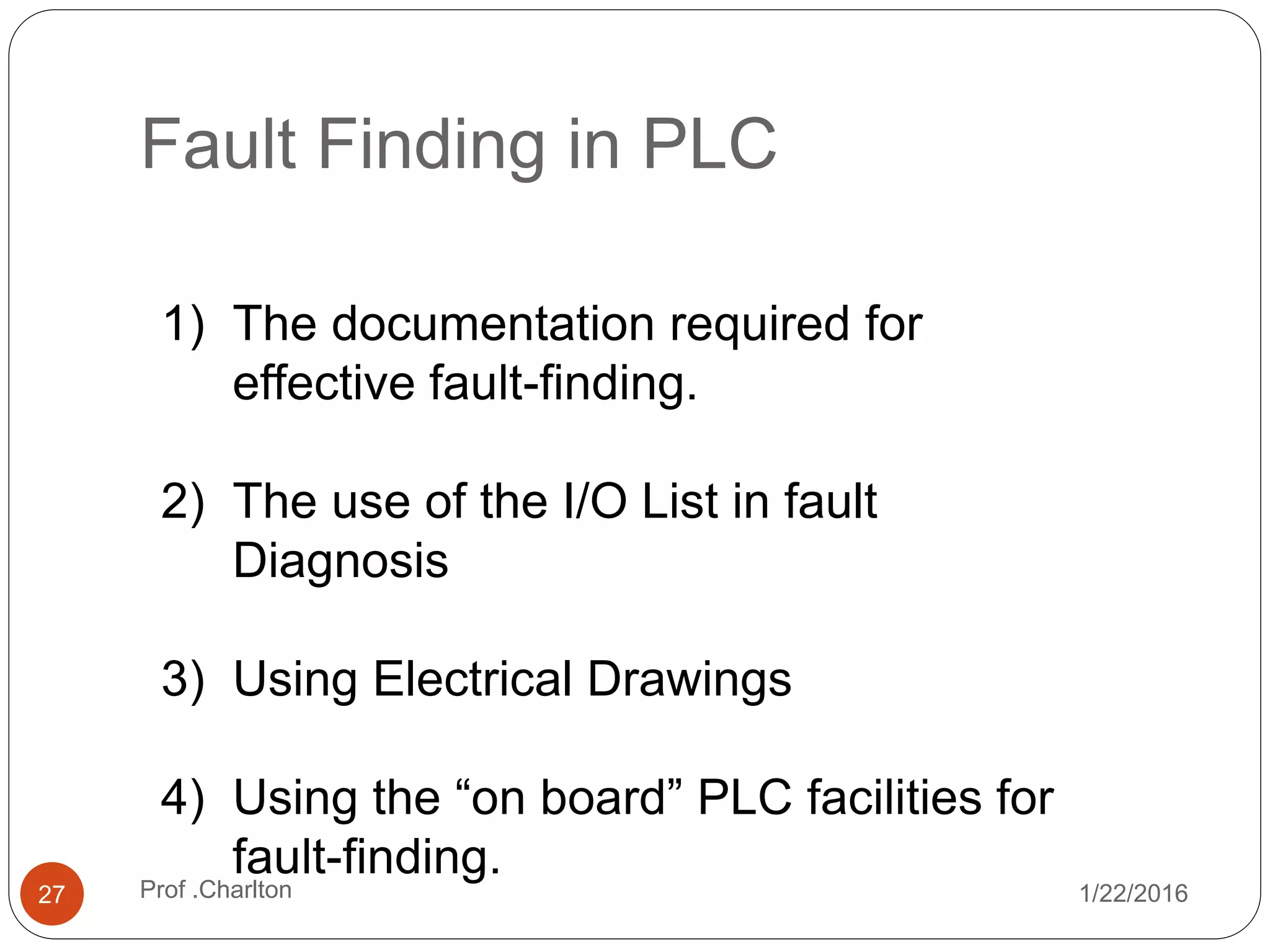 Weeks 16 17 pe 3231 maintenance and fault finding | PPTX