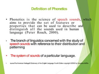 Introduction to English phonology and phonetics pptx | PPTX
