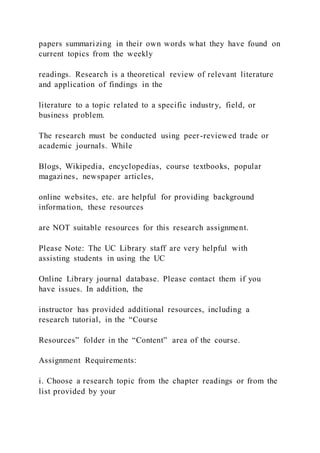 Week seven research paper – list of potential research topics | PDF