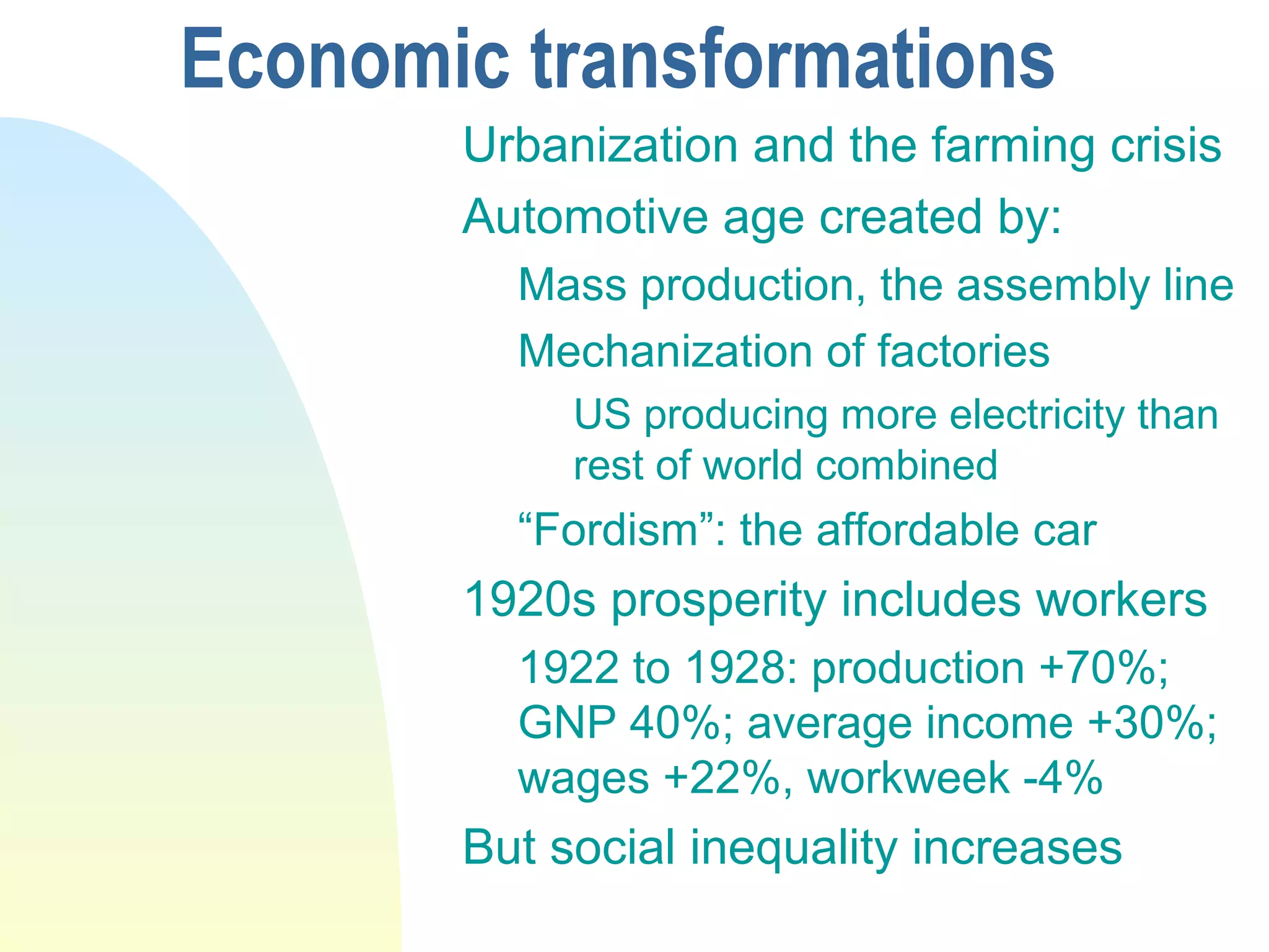 Week six, roaring 20s and great depression | PPT | Economy | Business ...