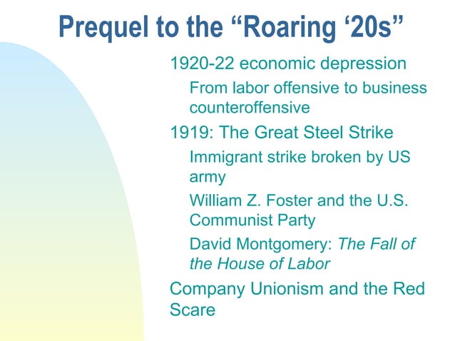 Week six, roaring 20s and great depression | PPT