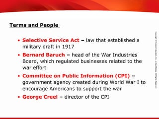 Week three wwi on the home front | PPT