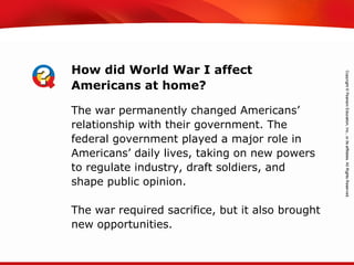 Week three wwi on the home front | PPT
