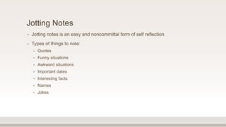 Week twelve reflective writing | PPT