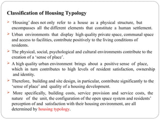 Classification of Housing Typology Survey | PPT