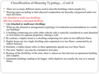 Classification of Housing Typology Survey | PPT
