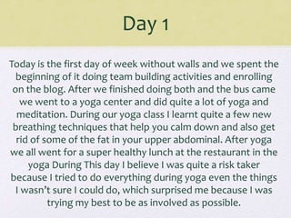 Week Without Walls refleciton | PPT