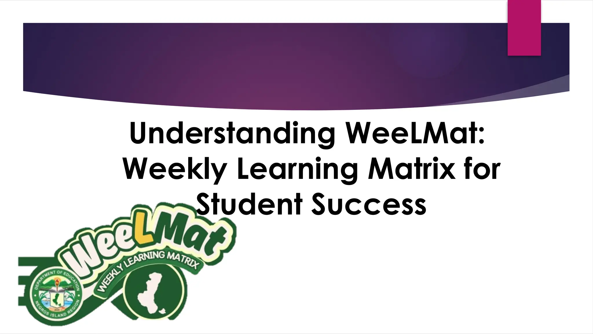 WeeLMat.pptx a template where you design your 1 week plan | PPTX