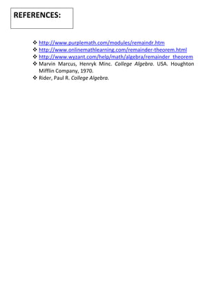 Module in Remainder Theorem | DOCX