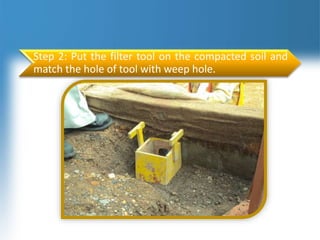 Weep hole filter arangement for drain walls | PPTX