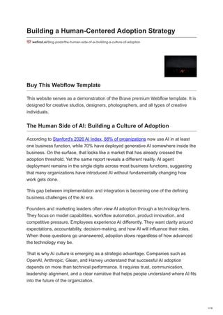 The Human Side of AI: Building a Culture of Adoption | PDF