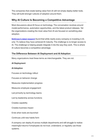 The Human Side of AI: Building a Culture of Adoption | PDF