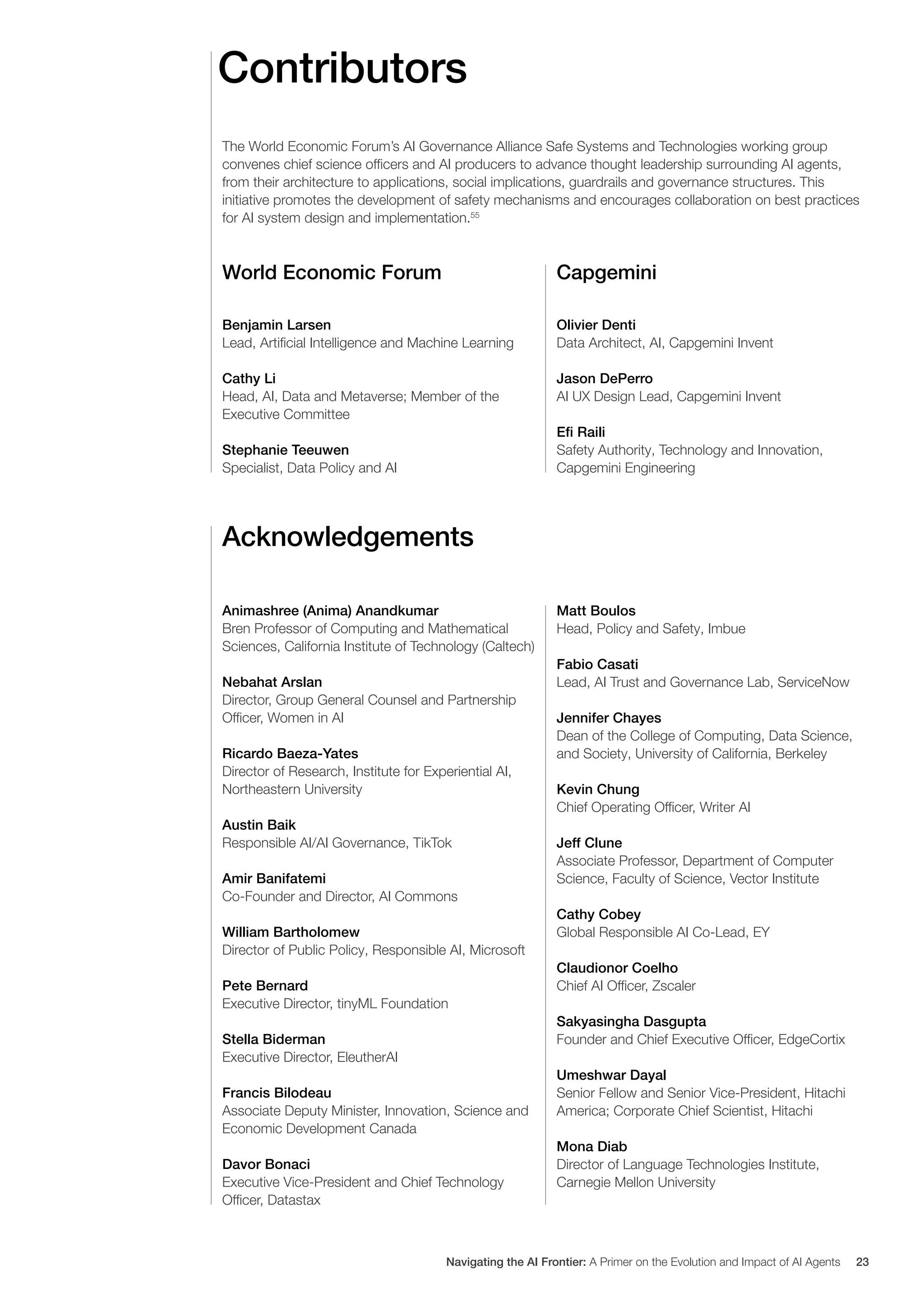 WEF on AI discussing agentic AI and more | PDF