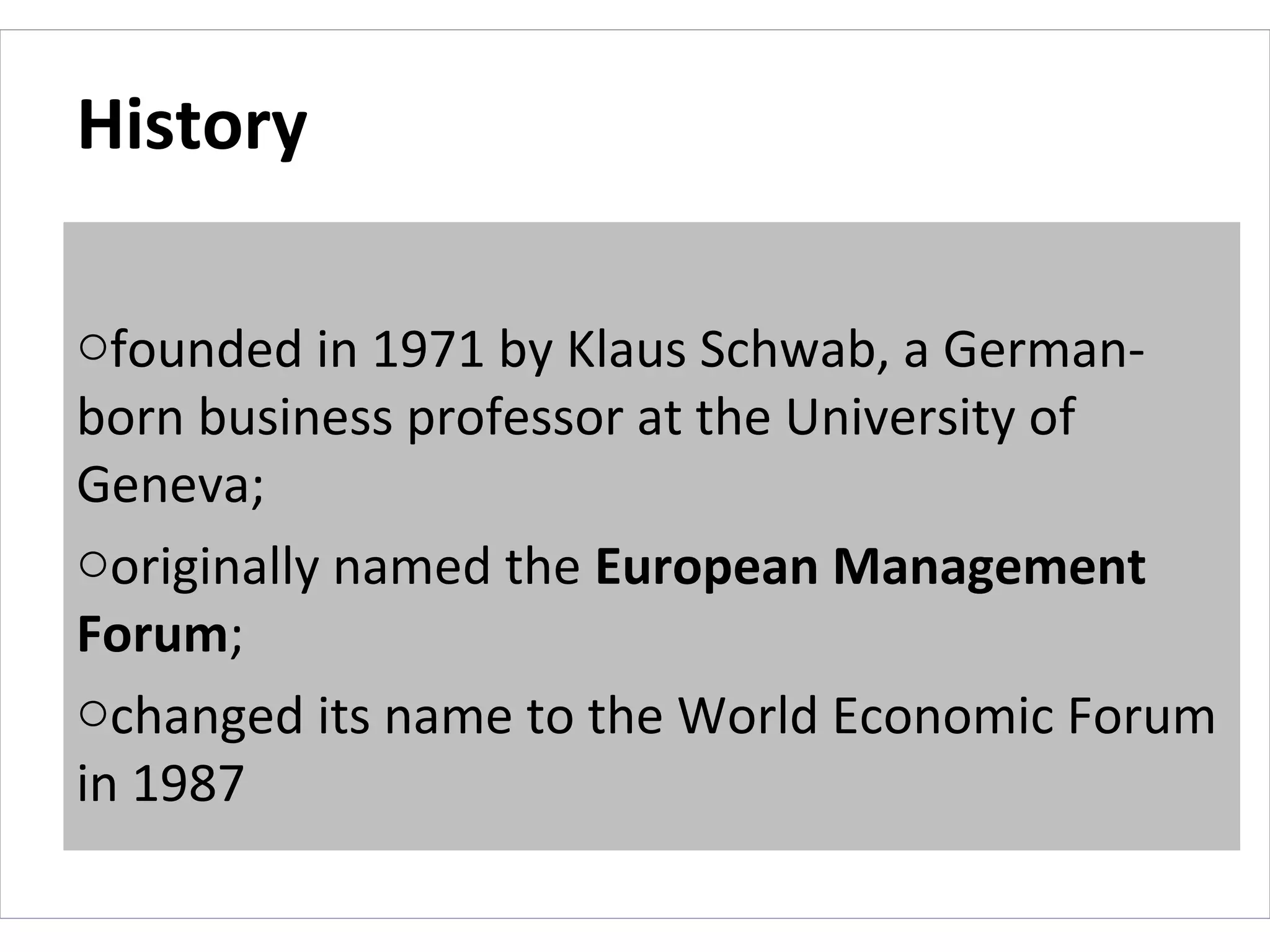 Overview of the World Economic Forum | PPT
