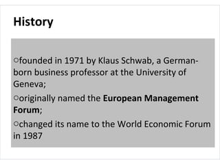 Overview of the World Economic Forum | PPT