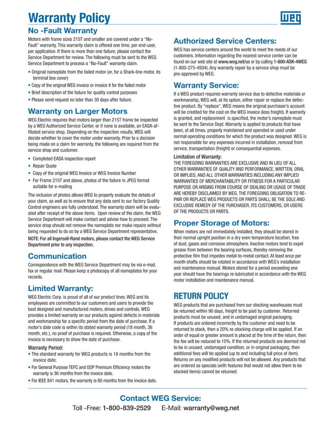 Weg 2014-weg-motor-catalog-complete-us100-brochure-english | PDF ...