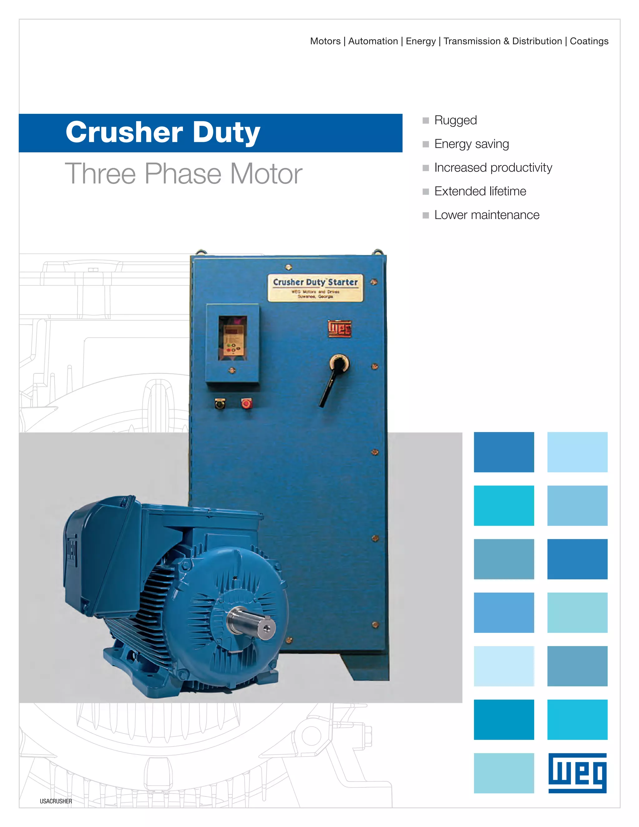 Weg crusher-duty-3-phase-motor-usacd0808-brochure-english | PDF