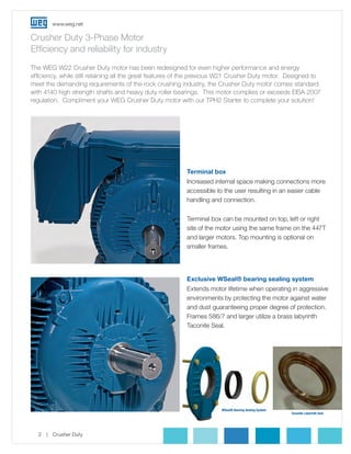Weg crusher-duty-3-phase-motor-usacd0808-brochure-english | PDF