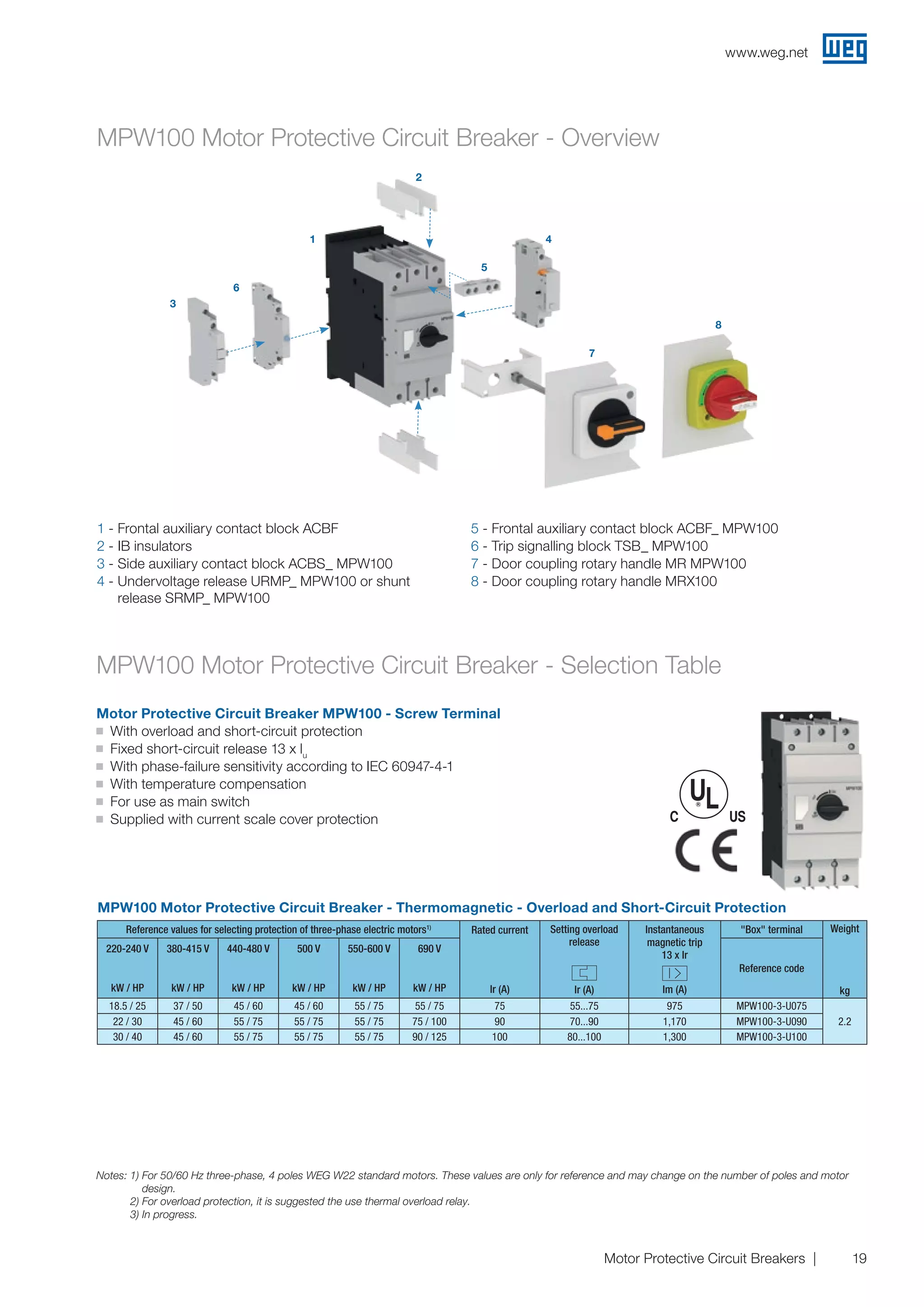 MPW - Motor protective circuit-breakers | PDF