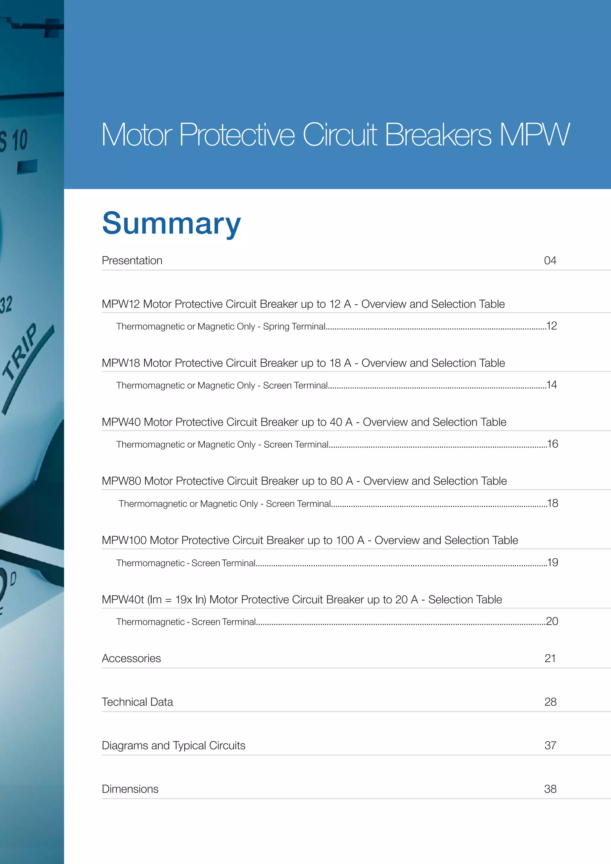 MPW - Motor protective circuit-breakers | PDF