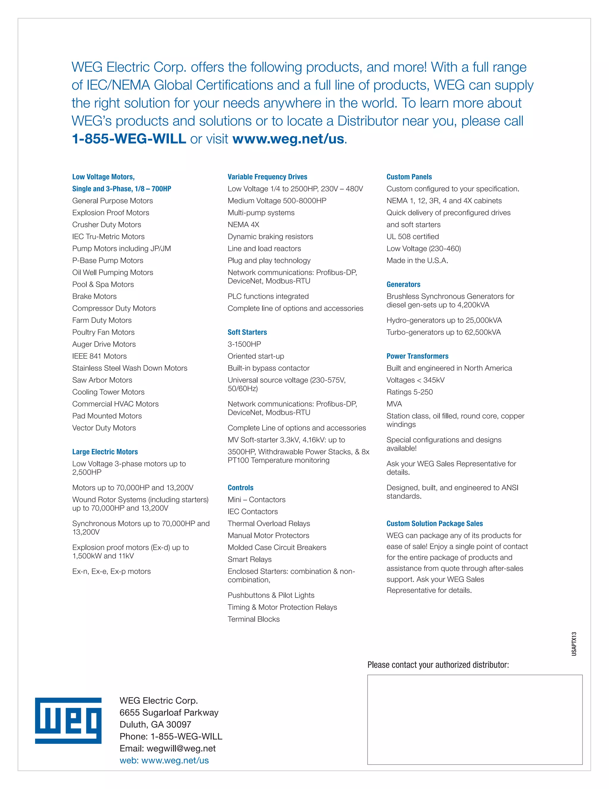 Weg power-transformers-usaptx13-brochure-english | PDF