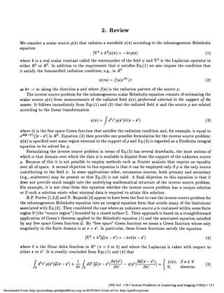 The Inverse Source Problem in The Presence of External Sources- Arthur B Weglein | PDF