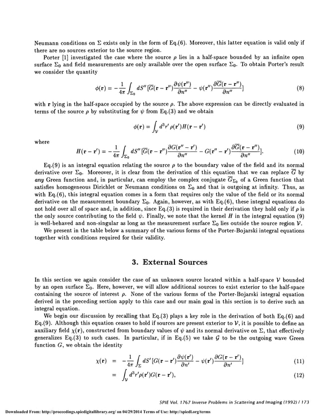 The Inverse Source Problem in The Presence of External Sources- Arthur B Weglein | PDF