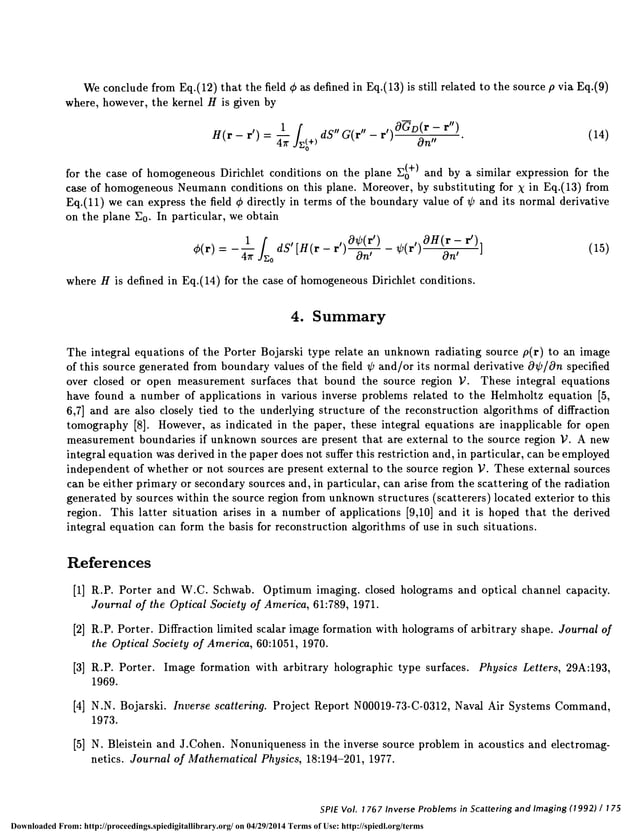 The Inverse Source Problem in The Presence of External Sources- Arthur B Weglein | PDF