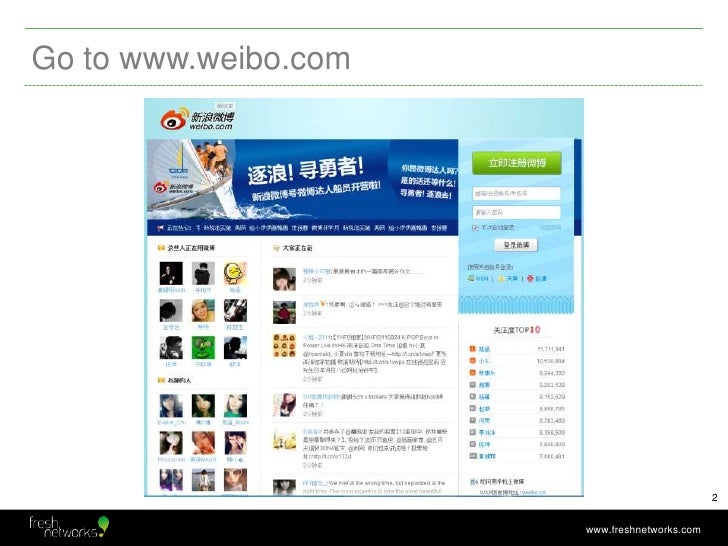 Creating an account on Sina Weibo