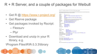 Weibull Analysis: Tableau + R Integration by Monica Willbrand | PPTX | Computer Software and ...