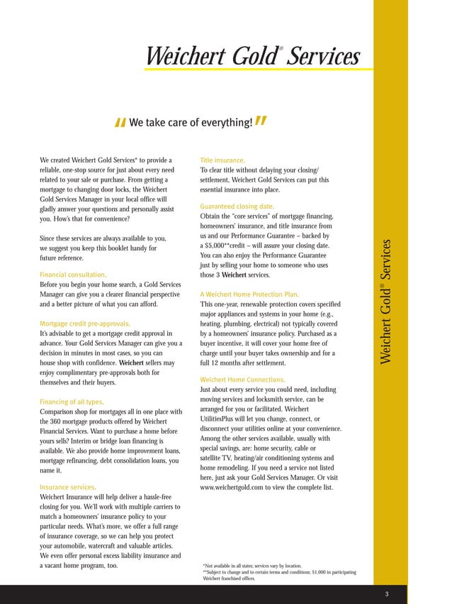 Weichert Brochure (About Us) | PDF | Home Financing | Personal Debt