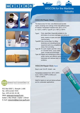 Weicon Marine Adhesives - Sealants - Germangulf.com