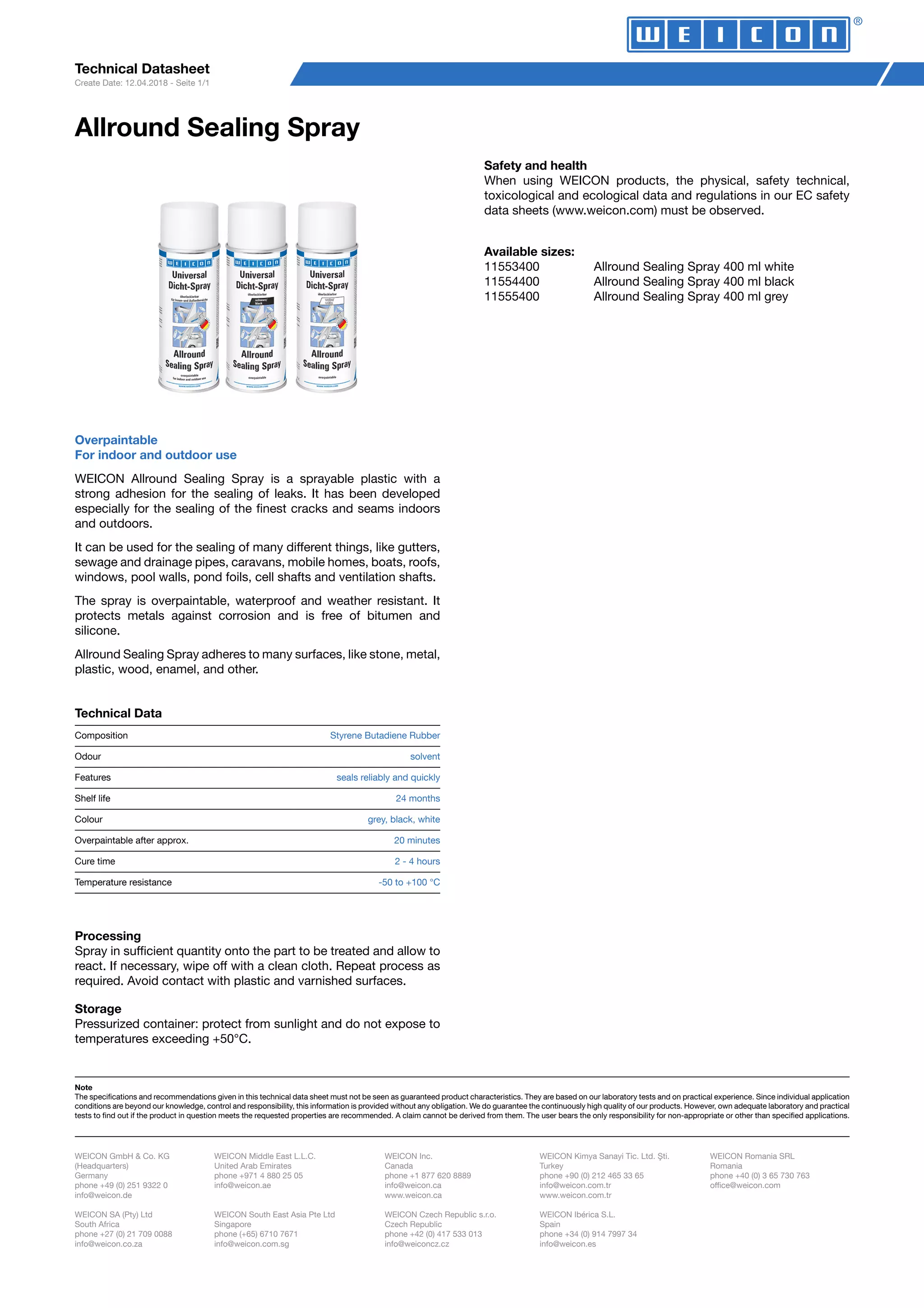 Weicon allround sealing spray | PDF