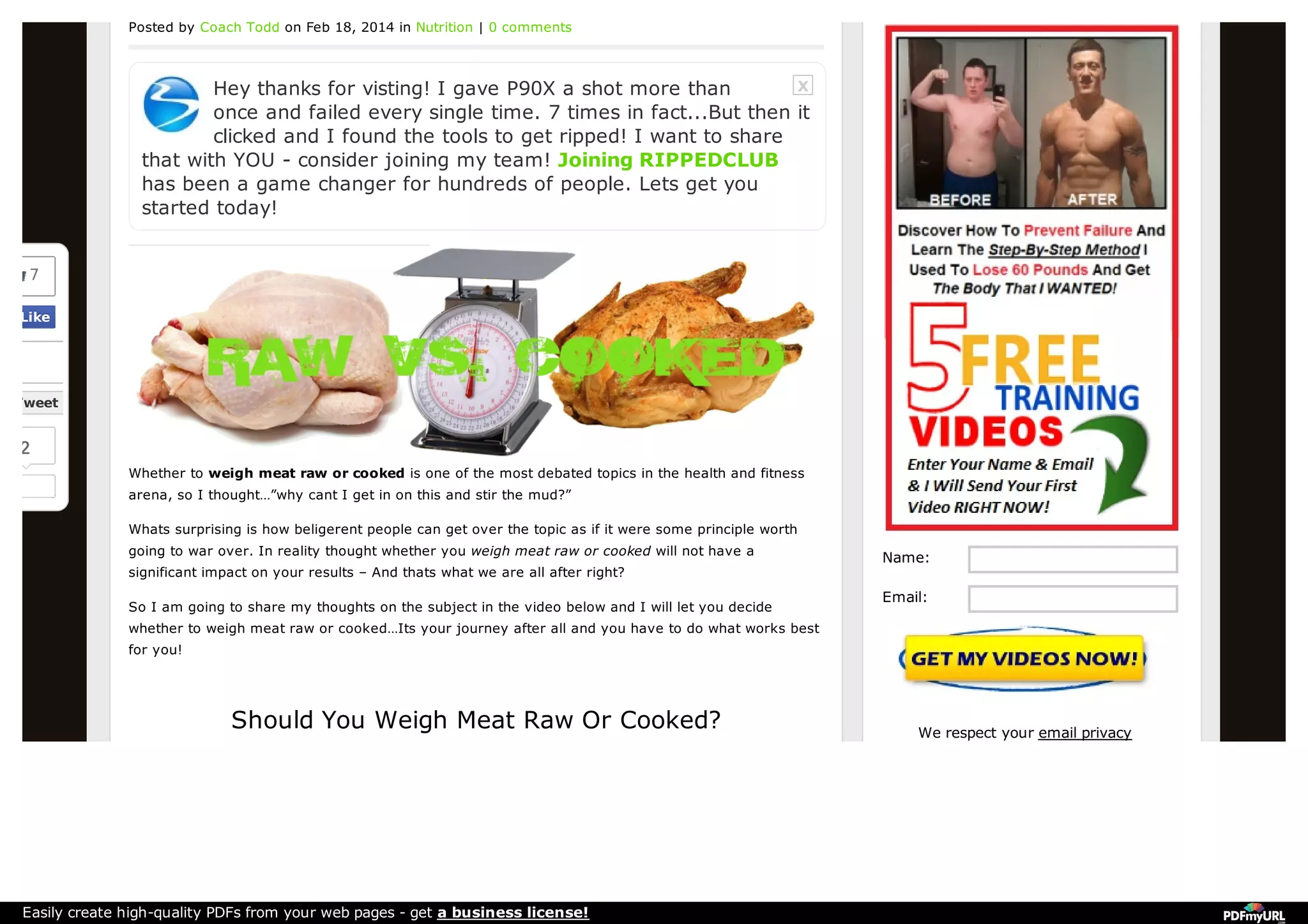 weigh meat cooked or uncooked? | PDF