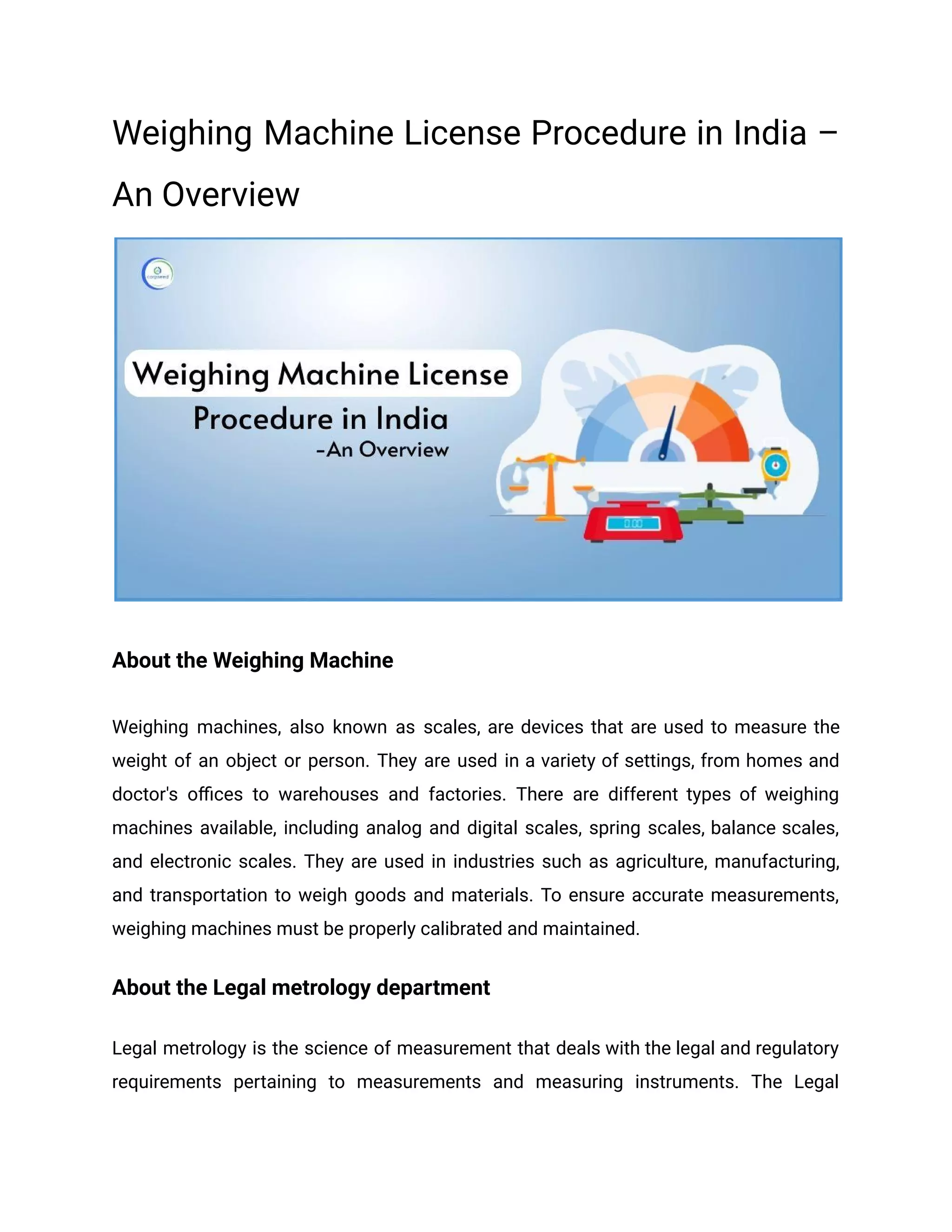 Weighing Machine License Procedure in India – An Overview.pdf