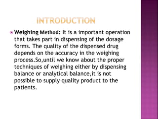 Weighing methods | PPTX