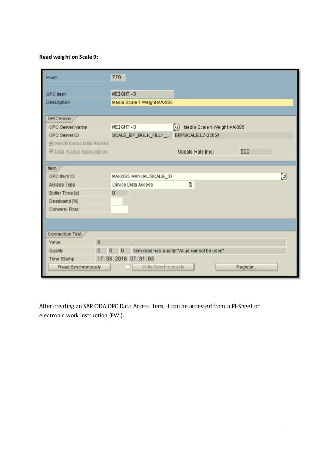 SAP PI Sheet (Xstep) integration with Weighing Machine/Scale | PDF