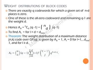 Weight enumerators of block codes and the mc williams | PDF