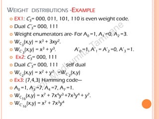 Weight enumerators of block codes and the mc williams | PDF