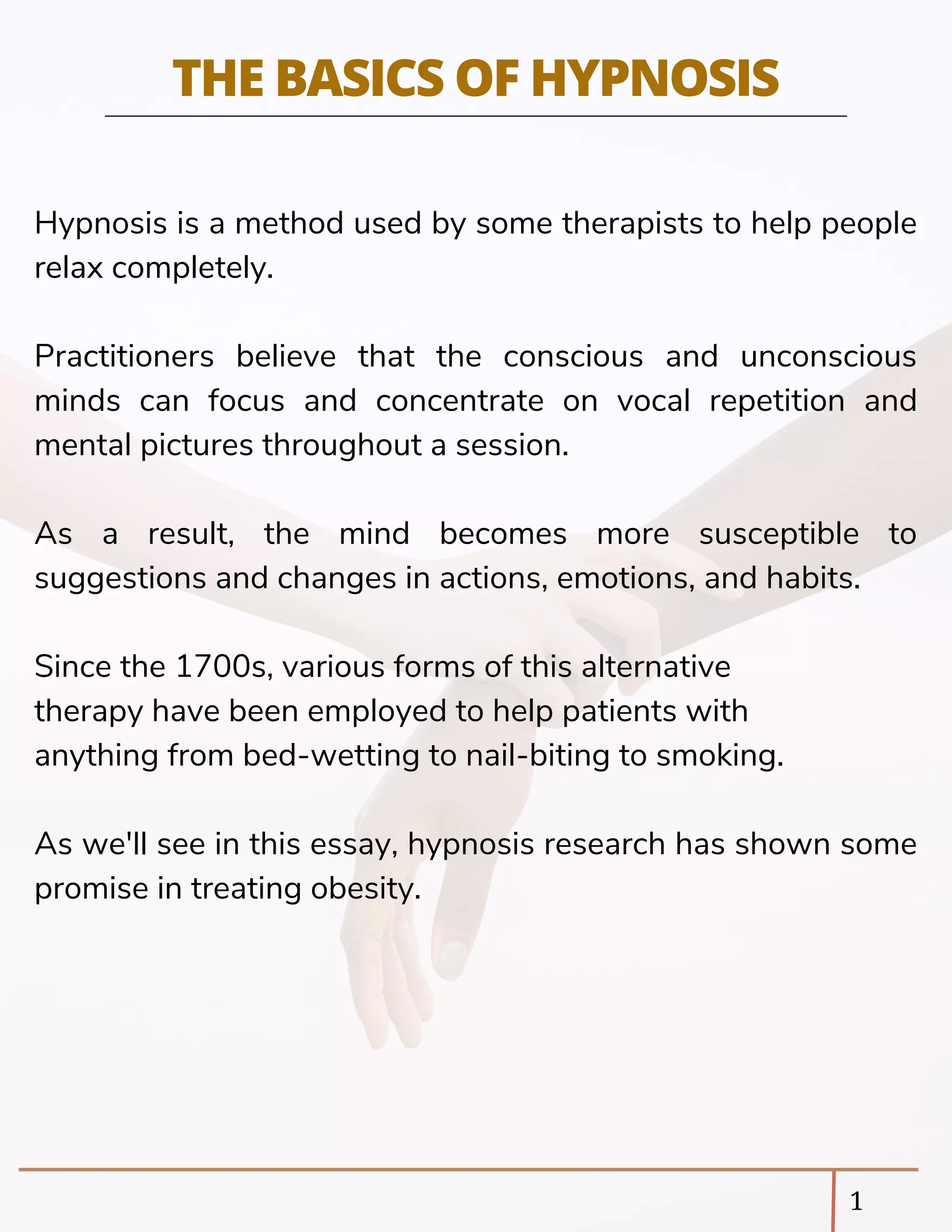 Hypnosis for weight-loss | PDF