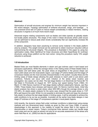 Weight Optimization of Turbine Blades - Technical Paper | PDF | Physics ...