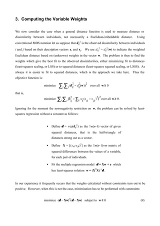 WeightedWEIGHTED METRIC MULTIDIMENSIONAL SCALING | PDF