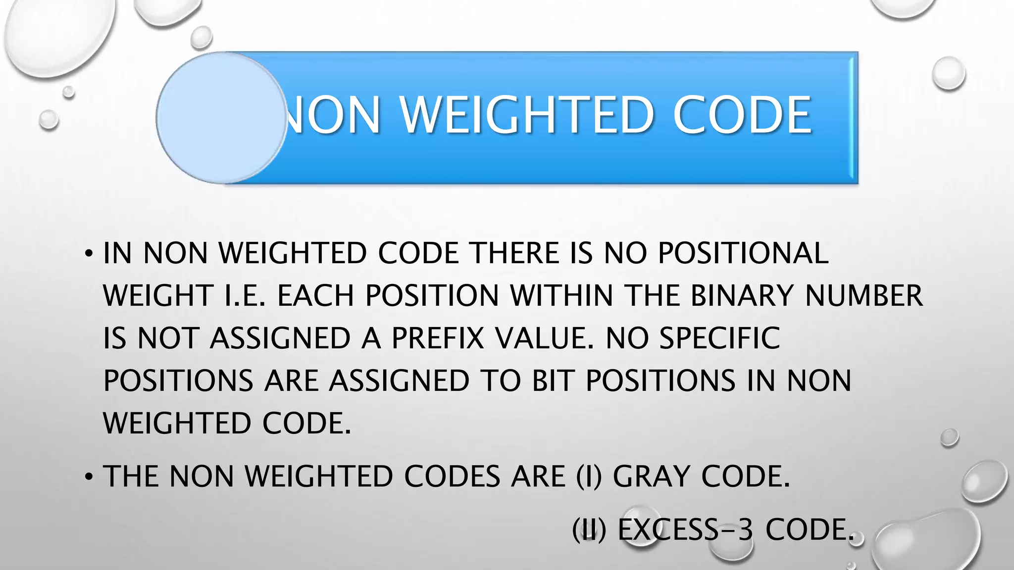 Weighted and Non Weighted Codes | PPTX