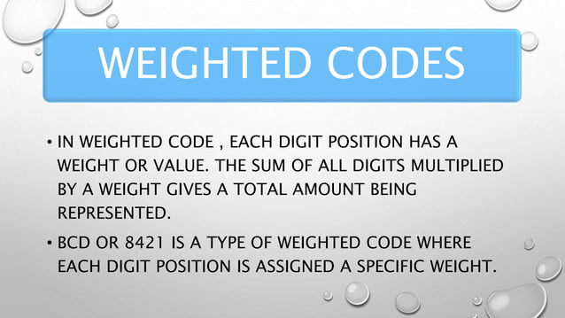 Weighted and Non Weighted Codes | PPTX