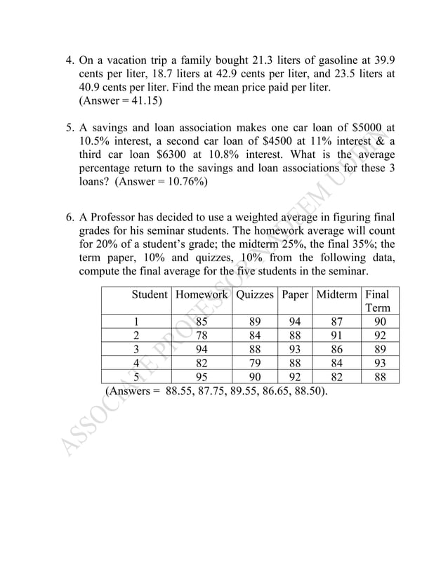 Weighted Arithmetic Mean Pdf