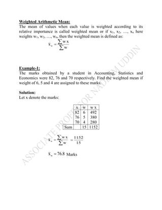 Weighted arithmetic mean | PDF
