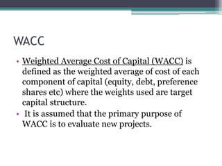 Weighted average cost of capital (market value | PPTX
