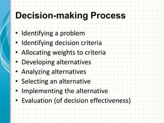 Weighted decision making | PPTX